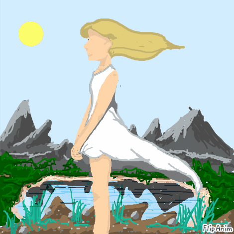 Girl Falling Off Cliff Gif