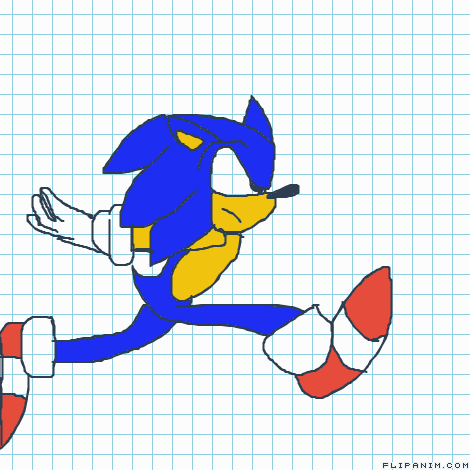 sonic running - FlipAnim